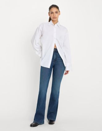 Good American Soft Tech Good Classic - Jean bootcut - Bleu moyen d&eacute;lav&eacute;