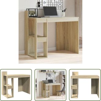 vidaXL vidaXL B&uuml;rotisch mit Stauraum - Schreibtisch Sonoma-Eiche 103,5x56,5x94 cm Holzwerkstoff