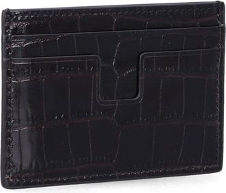 Tom Ford Homme, Accessoires, Brun, Taille: ONE Size Card Holder Nubuk