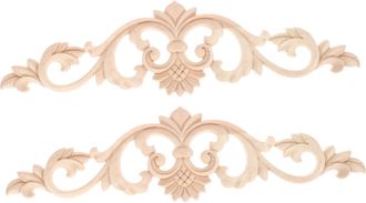 Amosfun 2st&uuml;cke Holzschnitzereien F&uuml;r M&ouml;bel Dekorative Holzintarsien F&uuml;r Schrankt&uuml;ren Handgefertigte Holzapplikationen M&ouml;beldekor Aus Holz Kreative Holzorname