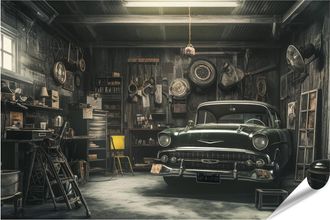 Islandburner XXL Bild Poster Oldtimer Werkstatt Charme Im Retro Garage Ambiente Premium Bilder Fotodruck