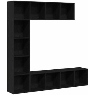 vidaXL B&uuml;cherregal 3 pcs Schwarze Eiche 36 x 30 x 143 cm Holzwerkstoff Vidaxl