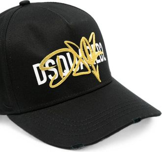 Dsquared2 BCM1014 Embroidered Logo Baseball Cap - Black