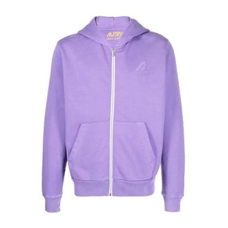 Autry Embroidered Cotton Zip-through Sweatshirt - - Sweatshirts & Hoodies - Herren - Lila - M