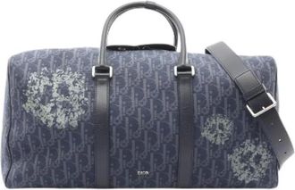 Dior unisex, Pre-owned, Bleu, Taille: ONE Size Pre-owned Tears Lango 50 Oblique Canvas Leather 2way Boston Bag