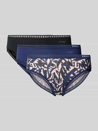 sloggi Slip mit Spitzenbesatz Modell GO im 3er-Pack