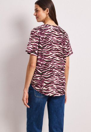 Street One Druckbluse Sommerbluse mit Split Neck und Print