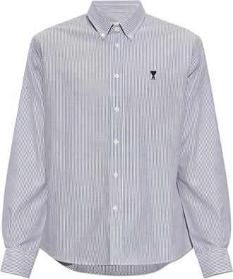 Ami Chemise &agrave; rayures - Homme - Chemises - Gris - Taille: XL