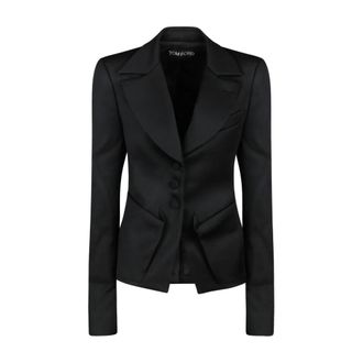 Tom Ford Schwarzer Blazer aus Wolle- tailliert - - Jackets - Damen - Schwarzk - M