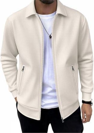 Generic Veste mi-saison pour homme - Veste dautomne pour homme - Veste de loisirs avec fermeture &eacute;clair et col montant - Design moderne - Veste de transition 