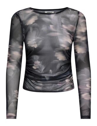 Only Onlkaya Life Ls Ruching Mesh Top WVN