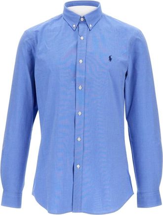 Polo Ralph Lauren Homme, Chemises, Bleu, Taille: XL Chemise en coton avec logo