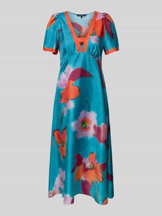 Luisa Cerano Midikleid aus Seide mit V-Ausschnitt