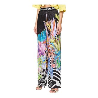 Just Cavalli Weite Hose mit Dschungelmuster - - Trousers - Damen - Mehrfarbig - XS