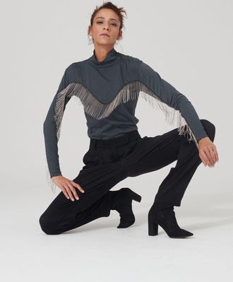 Lovjoi Damen vegan Lang&auml;rmliges Zedkin Grau