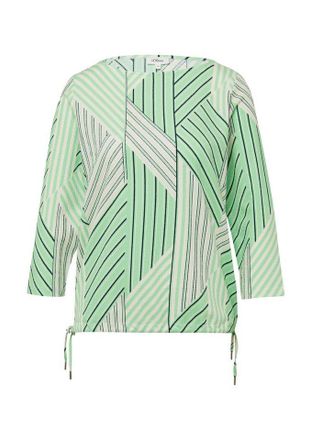 s.Oliver 3/4-Arm-Shirt T-Shirt Strukturierte Shirt-Bluse mit U-Boot-Ausschnitt