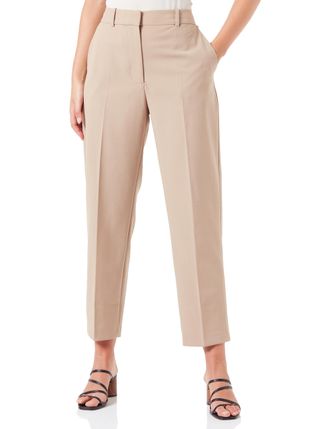 Tommy Hilfiger Damen Tapered WO Blend Pant WW0WW39399 Gewebte Hosen, Beige (Classic Beige), 38