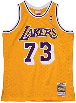Mitchell & Ness T-Shirt de Basket-Ball Angeles Lakers 1998-99 nº73 Dennis Rodman Jaune S64106198 - EAN : 0195563076965