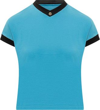 Versace Femme, Tops, Bleu, Taille: 38 FR T-Shirt Vintage
