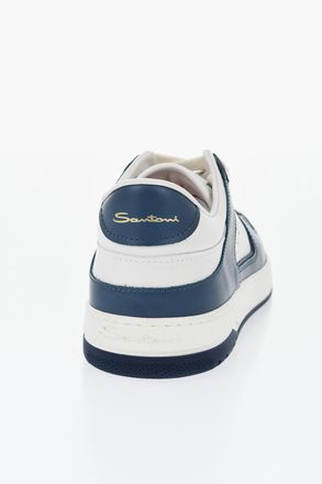 Santoni Leather Sneakers AIR With Contrast Details Santoni