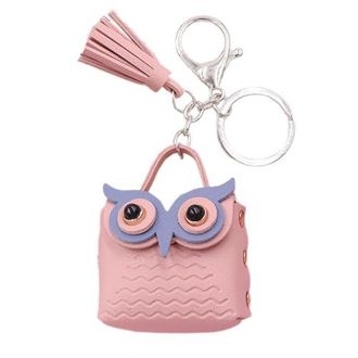 Generic Mignon Petit Sac à Main Porte-Clés Multi-Usages, Porte-Monnaie | Porte-clés Amusant en Forme de Petit Sac à Main Hibou en Cuir pour Téléphone Portable