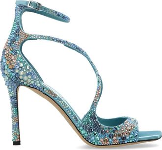 Jimmy Choo London Femme, Chaussures, Bleu, Taille: 36 EU Azia 95 Sandales &agrave; Talons en Satin