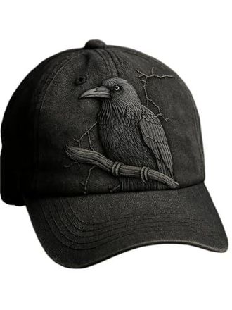 Generic Casquette de baseball unisexe motif corbeau sur branche multicolore