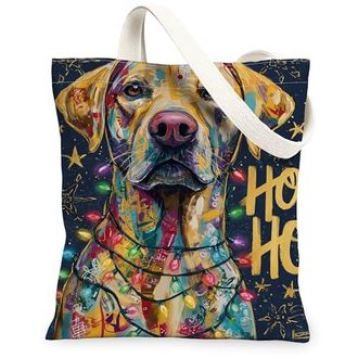 Generic Sacs fourre-tout en toile pour chien de vacances, sacs d&eacute;picerie r&eacute;utilisables, sacs d&eacute;picerie r&eacute;utilisables, l&eacute;gers et lavables &agrave; l&eacute;paule S, multicol