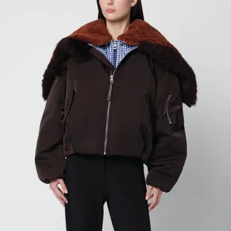 Loewe Braune Bomberjacke aus Funktionsgewebe