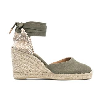 Castaner Femme, Chaussures, Vert, Taille: 40 EU Sandales Compens&eacute;es en Toile Verte