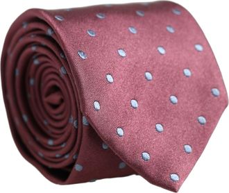 Dolce & Gabbana Silk Polka Dot Necktie - Maroon