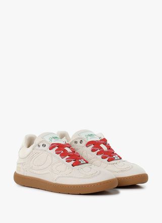 Ganni Baskets en toile &agrave; motifs surpiqu&eacute;s