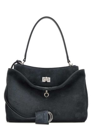 Balenciaga Calf Suede Shoulder Bag - Gray