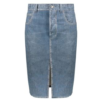 Bottega Veneta Denim-Effekt Midi-Rock mit Schlitz - - Skirts - Damen - Blau - XS