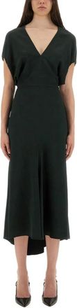 Victoria Beckham Femme, Robes, Vert, Taille: 36 FR Blouson Midi Dress