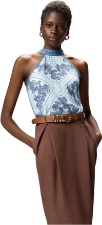Pinko Pinko, Femme, Blouses et Chemises, Bleu, Taille: 40 FR Zingarella Top