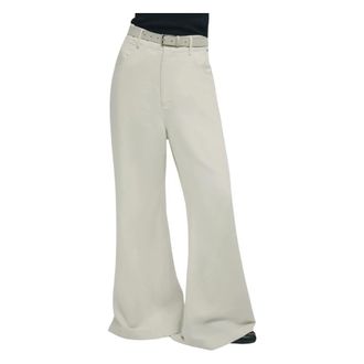 Erika Cavallini Semi Couture Femme, Pantalons, Blanc, Taille: 38 FR Wide Pantalons