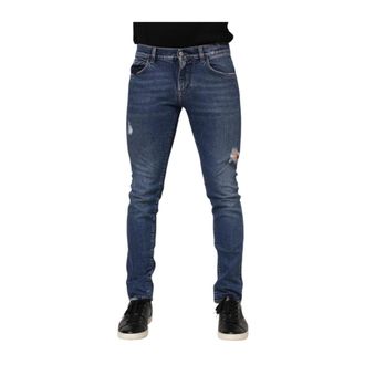 Dolce & Gabbana Hellblaue Skinny Tattered Denim Jeans - - Jeans - Herren - Blau - S