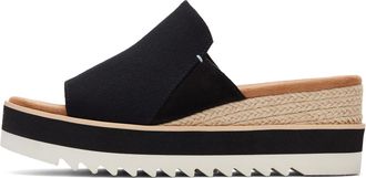 Toms Damen Pantoletten Sandalen Diana Mule Pantolette Textil Uni Diana Mule schwarz Textil