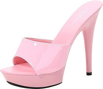 Generic Sandales à enfiler pour femme - Tendance - Polyvalentes - Talons hauts sexy - Talons fins - Tendance - Sexy - Talons hauts - Sandales pour femme - Poi