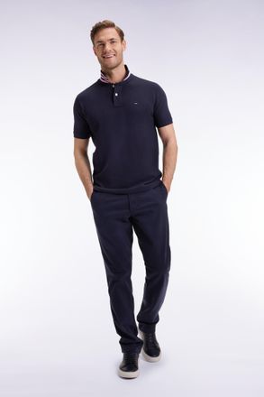 Eden Park Pantalon Chino Sans Plis En Coton Stretch Marine