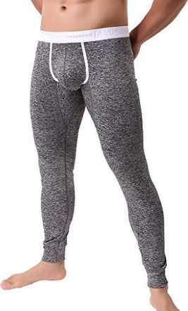 Generic Pantalon de pyjama chaud pour homme, pantalon de survêtement moulant pour homme, couleur unie, pantalon de survêtement extensible, coupe ajustée, pant