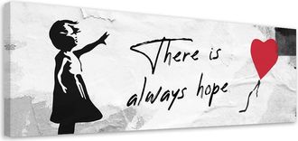 Feeby Bilder 150x50 cm Banksy Girl with Balloon 1 tlg Modern Wandbilder Leinwandbilder Bild auf Leinwand Kunstdruck Wand Bild Wanddeko Design Schlafzimmer B