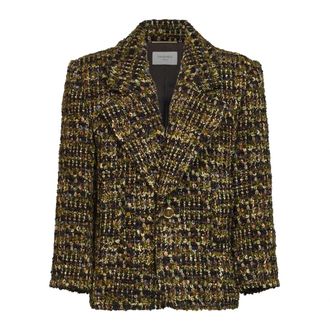 Saint Laurent Einknopf-Sakko aus Tweed - - Jackets - Damen - Gr&uuml;n - 2XS