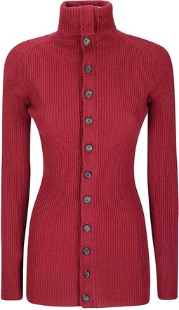 Yohji Yamamoto Pull Col Roul&eacute; - Rouge