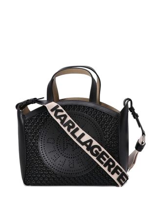 Karl Lagerfeld petit sac cabas à logo perforé - Noir