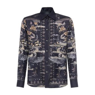 John Richmond Hemd mit All Over Grafischem Muster - - Shirts - Herren - Schwarzk - L