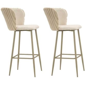 Mauro Ferretti Chaise de bar en tissu et m&eacute;tal Alaska (Lot de 2)