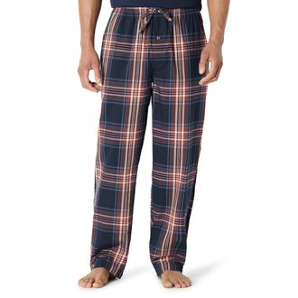 Amazon Essentials Herren Pyjamahose, gewebte Pyjamahose, gerader Schnitt, Marineblau, großes Plaid, M