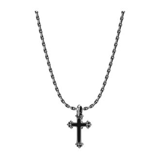 John Richmond Femme, Accessoires, Gris, Taille: ONE Size Collier avec petite croix décorée